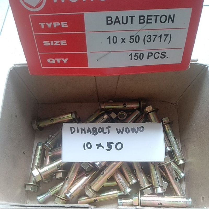 Jual Dinabolt Wowo 10x50/ Baut Mur Tembok 10x50 | Shopee Indonesia