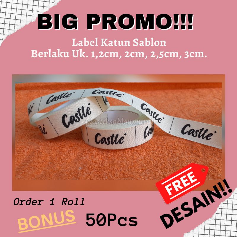 Jual Label nama Label katun 2cm (200pcs) label hijab label masker label ...