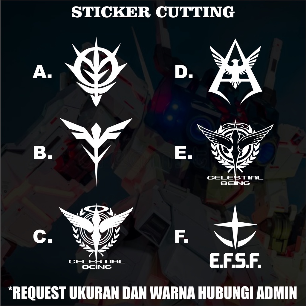 Jual STICKER CUTTING GUNDAM LOGO / STIKER GUNDAM | Shopee Indonesia