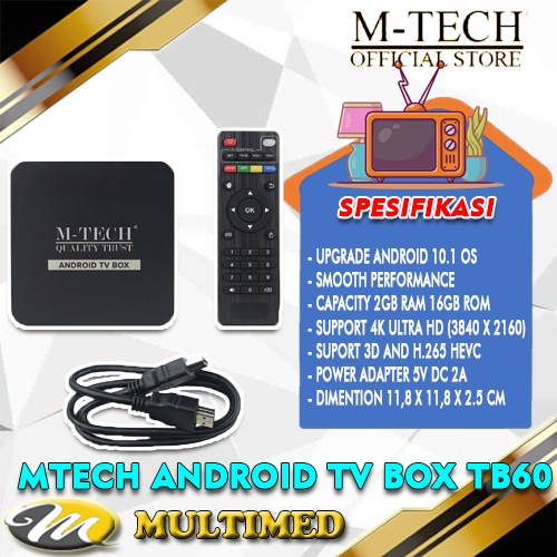 Jual Android TV Box TB60 Android 10.1 2GB RAM WIFI M-Tech Original | Shopee Indonesia