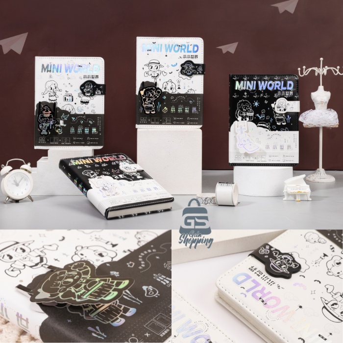 Jual Buku Notebook Diary Mini World / Jurnal agenda Buku tulis - 2114 ...