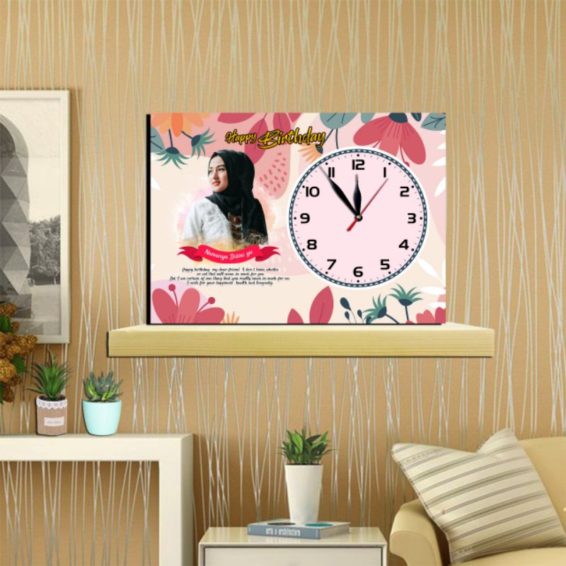Jual wall Decor jam dinding custom foto | Shopee Indonesia