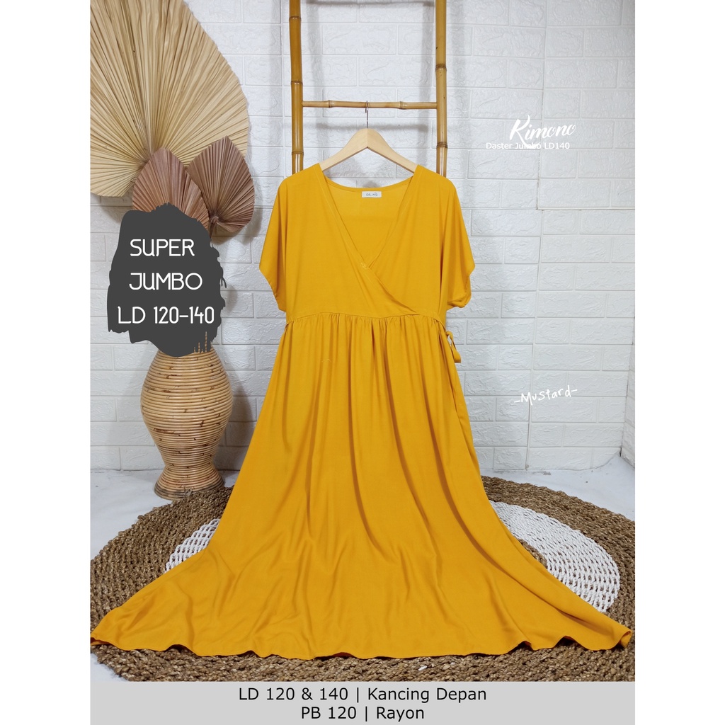 Jual Daster Kimono JUMBO LD 140 - LD 120 Rayon Polos Premium Kimono Super JUMBO Big Size Busui ...