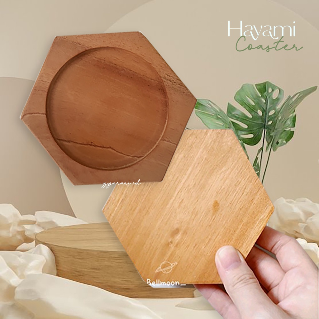 Jual Hayami Wooden Coaster / Tatakan Kayu Hexagon / Alas | Shopee Indonesia
