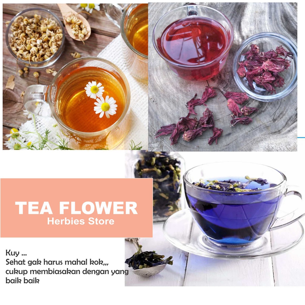 Jual Aneka Teh Bunga Rosela Merah Telang Kering Chamomile Sample Pack ...