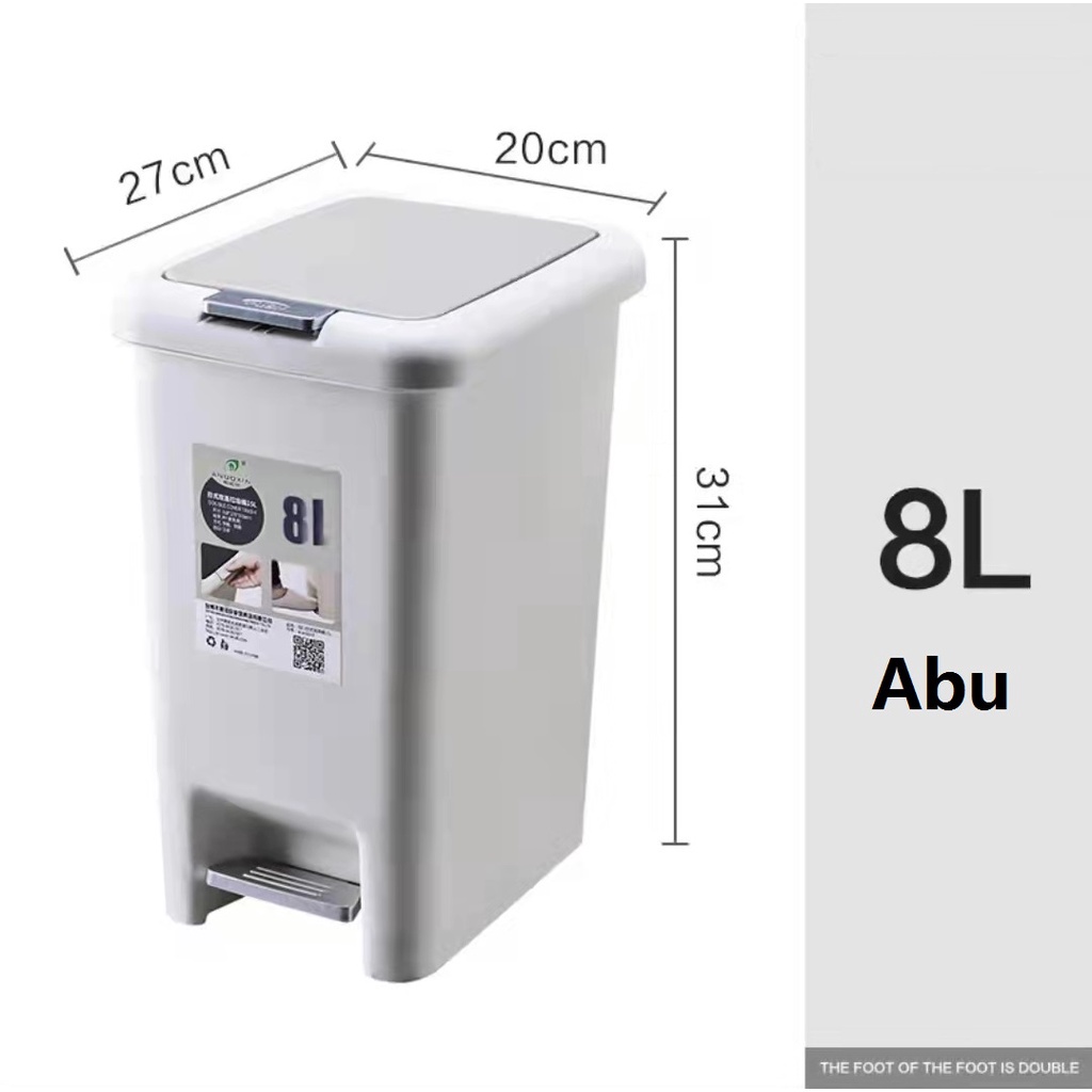 Jual Muzy Tempat Sampah Tertutup Tong Sampah Injak/Injek Step on Dustbin 10L Tempat Sampah Dapur ...