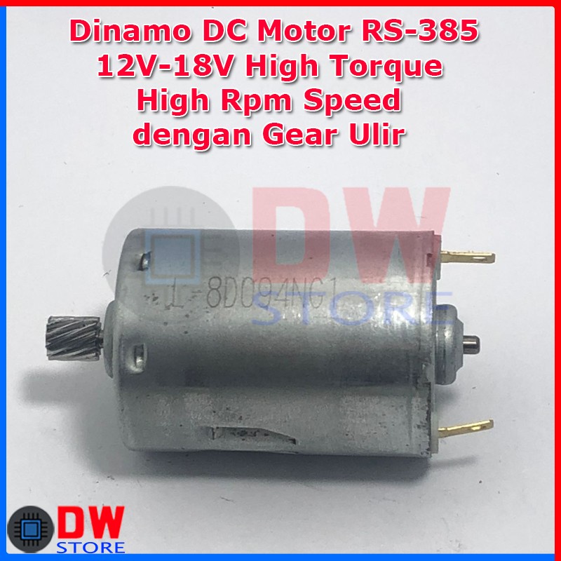 Jual Dinamo DC Motor RS385 RS 385 12V-18V High Speed Torque Gear Ulir | Shopee Indonesia