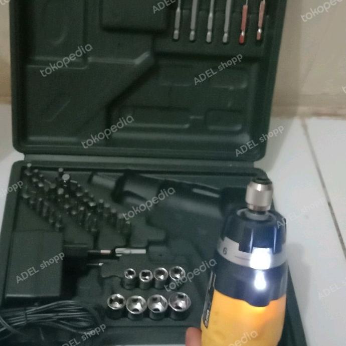 Jual Mesin Bor Obeng Led Set Krisbow Cordless Screwdriver Led | Shopee ...