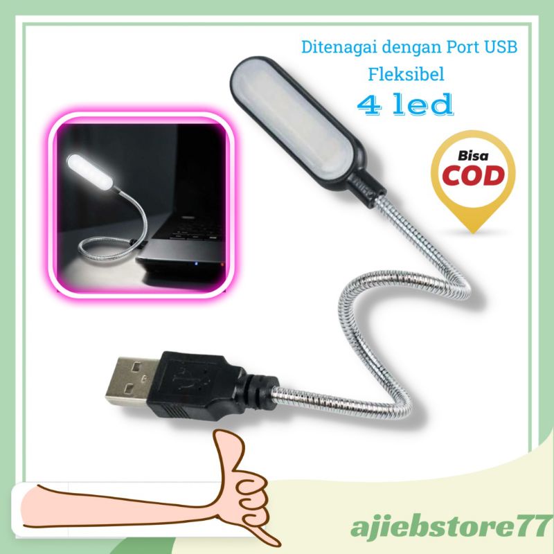 Jual lampu led belajar USB Metal Flexible 4 LED Cool White - FM105 ...