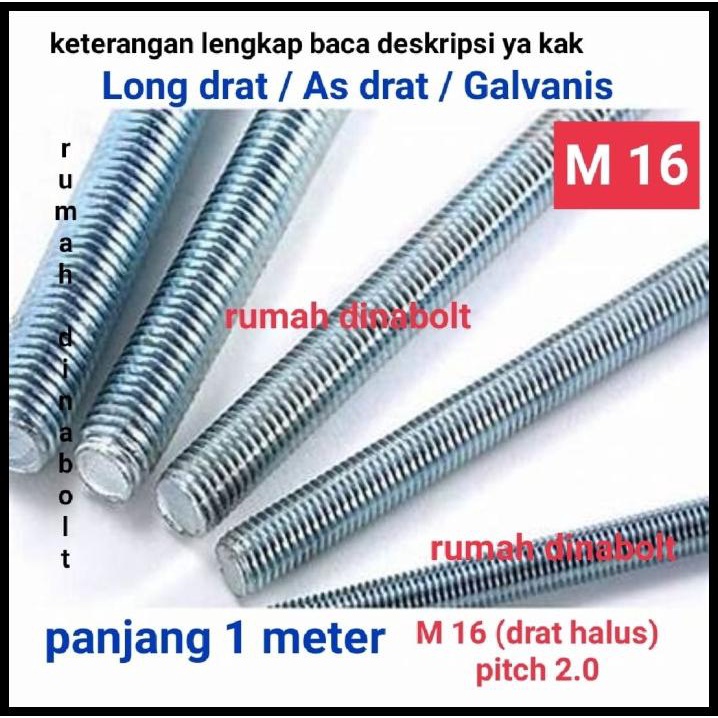 Jual Long Drat M16 Galvanis / As Drat M16 Galvanis / Panjang 1 Meter ...