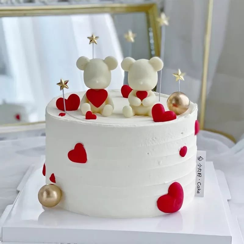 Jual Topper Cake Bentuk Beruang Balon Lampu Beruang Hati Warna Putih ...