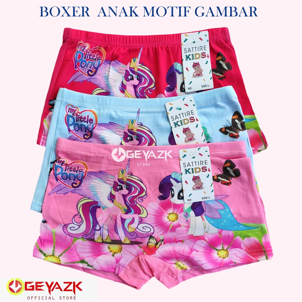 Jual 3 Pcs Celana Dalam Boxer Anak Perempuan Motif Karackter Anak Cewek ...
