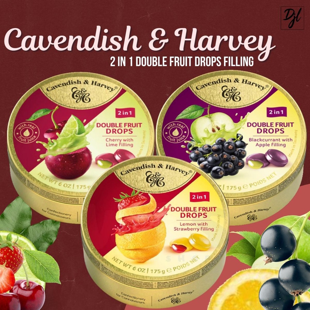 Jual Cavendish & Harvey 2 in 1 Double Fruit Drops Filling Permen dengan ...