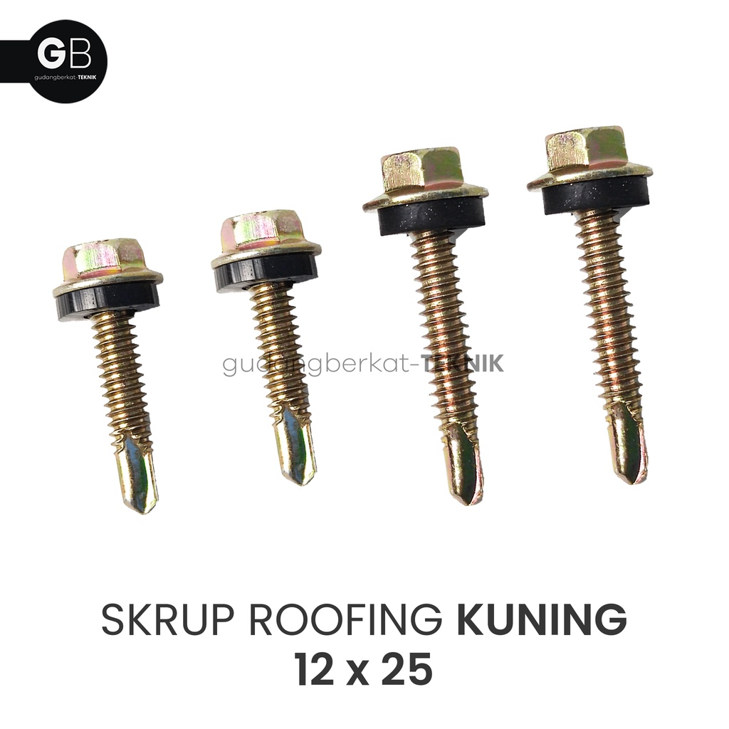 Jual Skrup Roofing Kuning 12x25 / Baut Baja Ringan 12 x 25 (2,5CM) | Shopee Indonesia