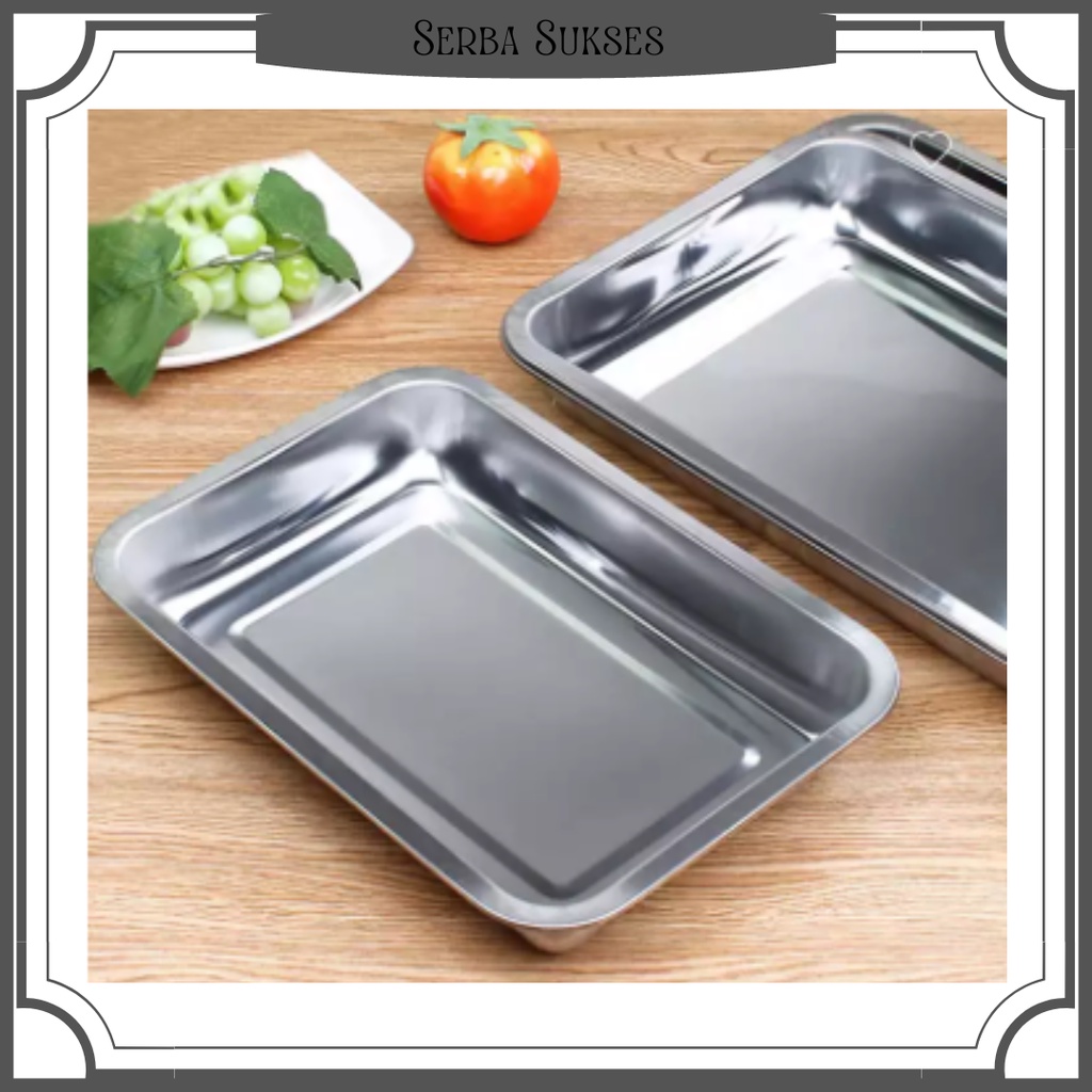 Jual Nampan Stainless Persegi/Talam Besi Segi U447-1 | Shopee Indonesia