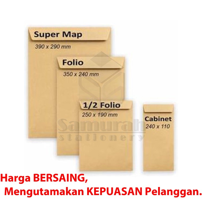 Jual Code524 Amplop Kertas Coklat Neuro Ukuran Map Polos Berkas Dokumen ...