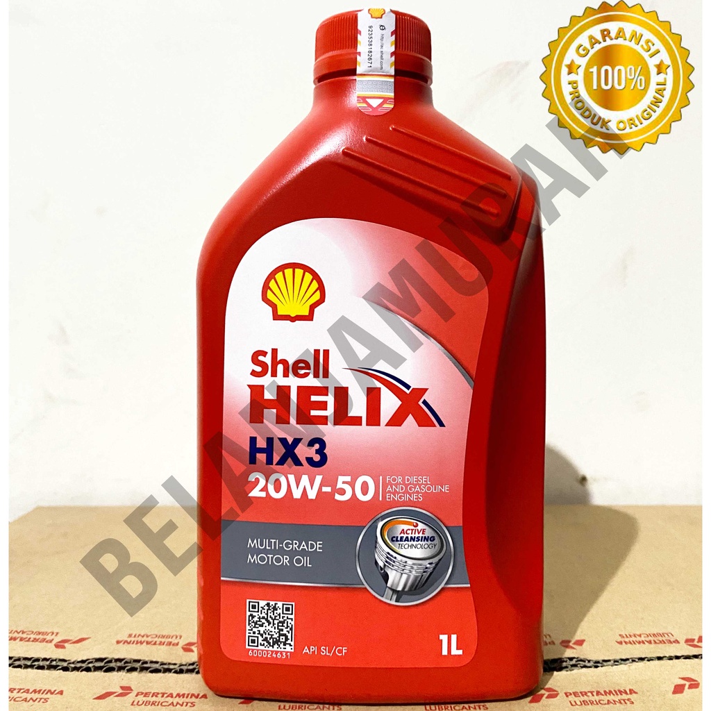 Jual Oli Shell Helix HX3 SAE 20w-50 1Liter 100% ASLI | Shopee Indonesia