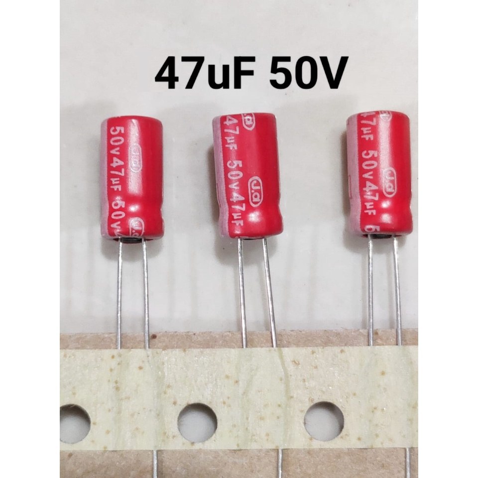 Jual Kapasitor Capacitor ELCO 47uf 50v / 47 uf 50 v / 47uf/50v Elko ...