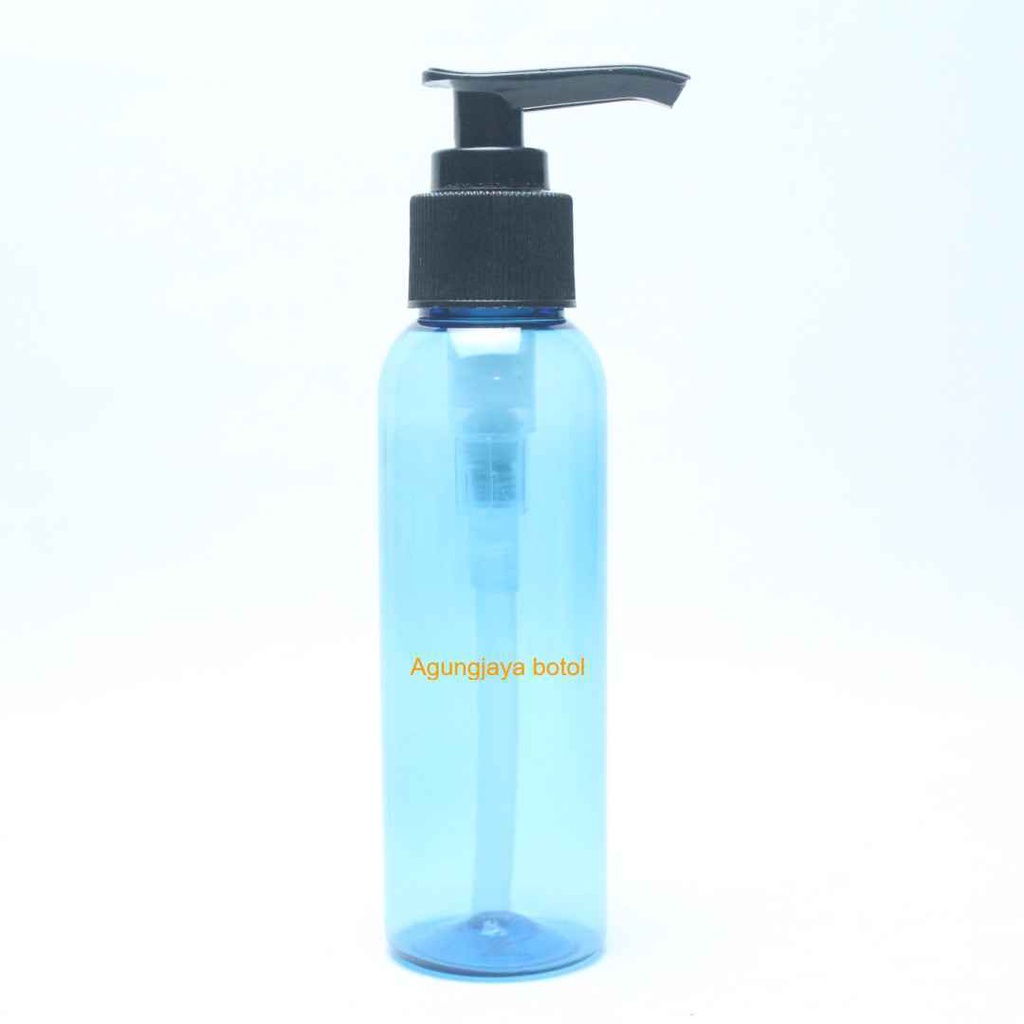 Jual Botol Pet 100 Ml Br Biru Tutup Pump Lotion / Botol Plastik / Botol ...