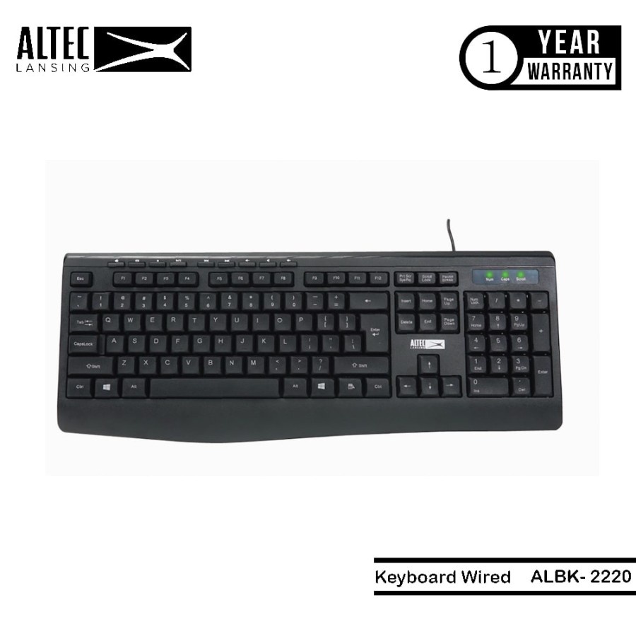 Jual Keyboard altec lansing usb wired membrane 104 keys full size ...