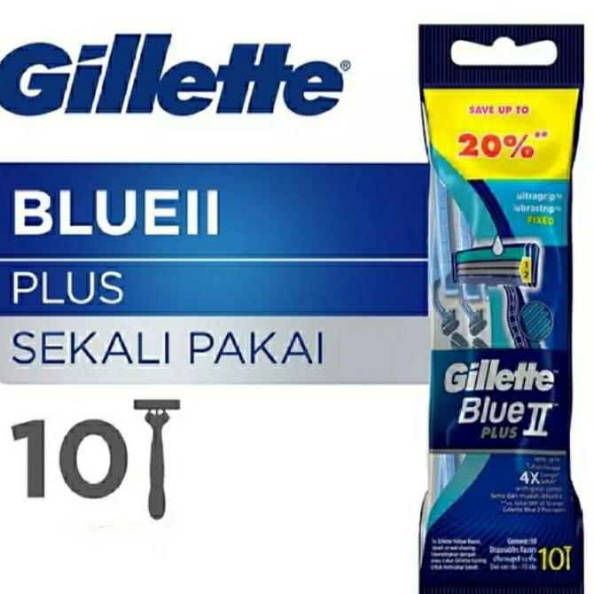 Jual Gillette Pisau Cukur Blue 2 Plus Isi 10 Pcs | Shopee Indonesia