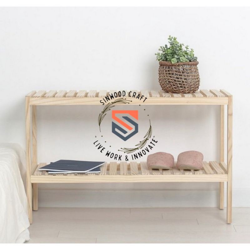 Jual Rak Sepatu 2 Tingkat Rak Sepatu 2 Susun kayu Rak Serbaguna ...