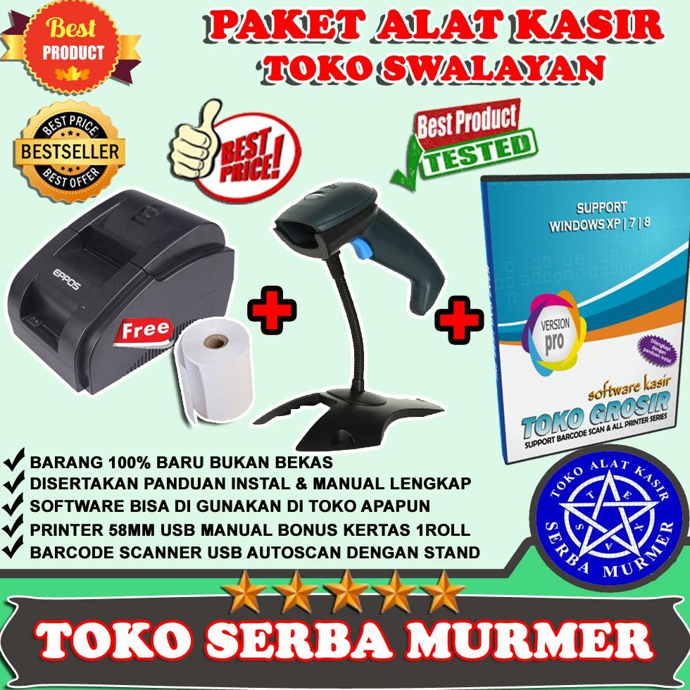 Jual Paket alat kasir printer thermal - barcode scan stand murah ...