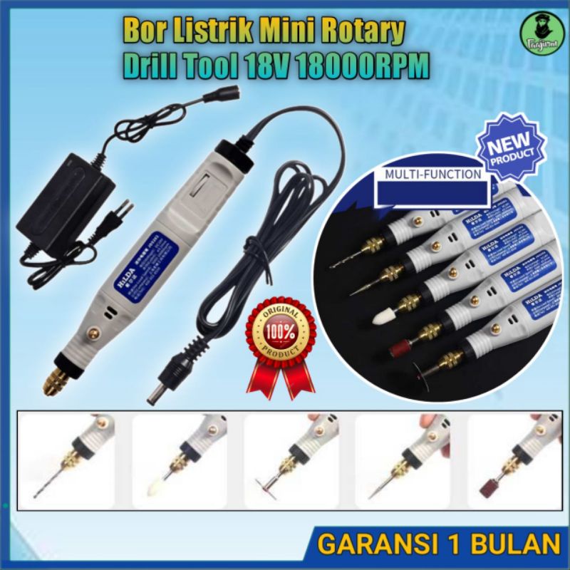 Jual ORIGINAL Bor Listrik Mini Rotary Drill Tool 18V 18000rpm - JD5202 Hilda mesin grinda mini ...