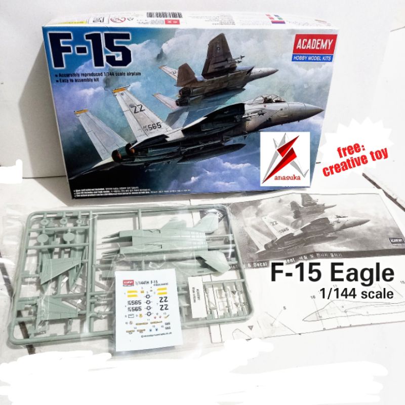 Jual Mainan pesawat F-15 model kit rakit 1/144 1/72 | Shopee Indonesia