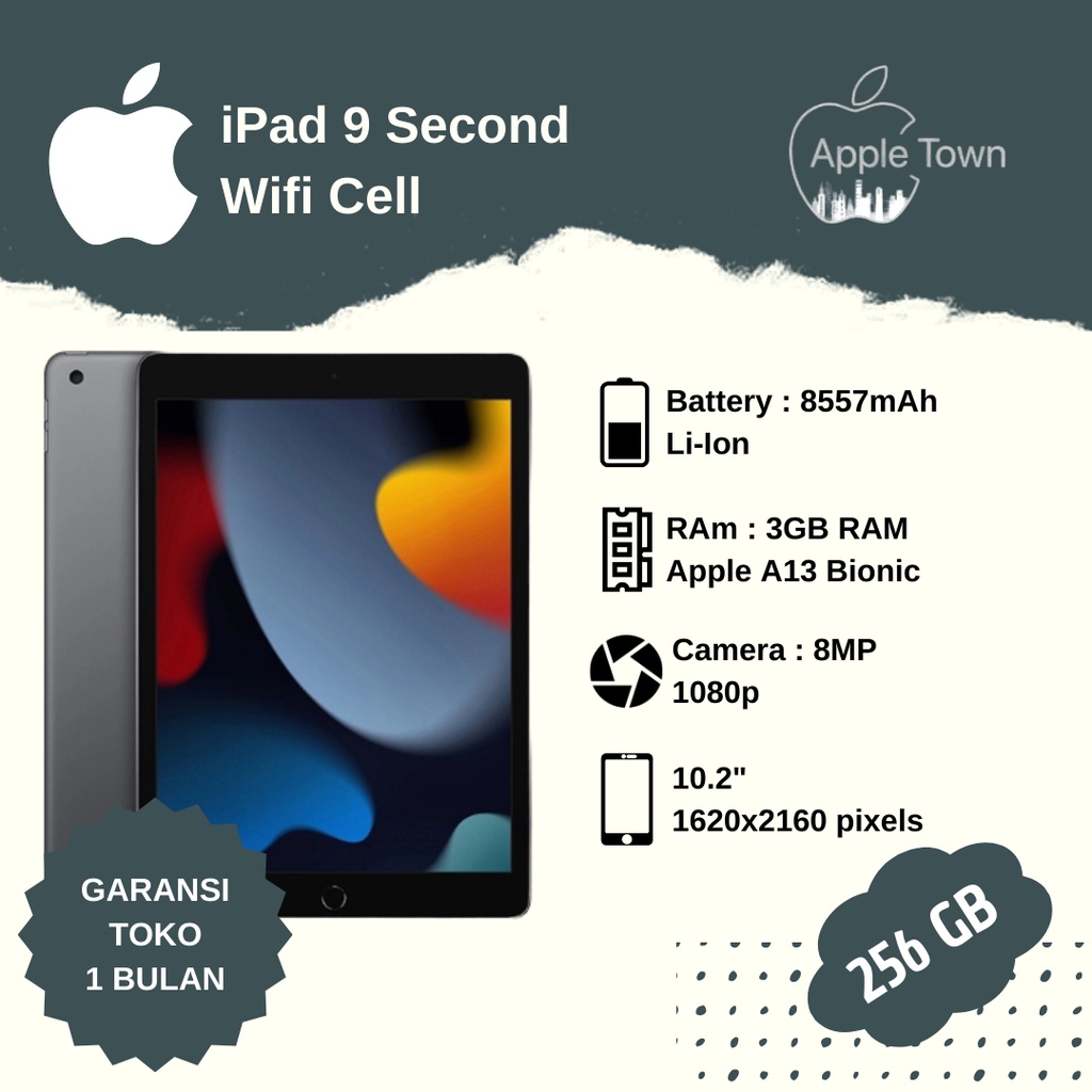 Jual iPad 9 256GB Second Wifi Cell | Shopee Indonesia