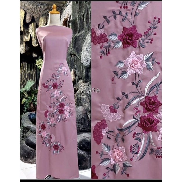 Jual bahan/bakal baju gamis sulam timbul | Shopee Indonesia