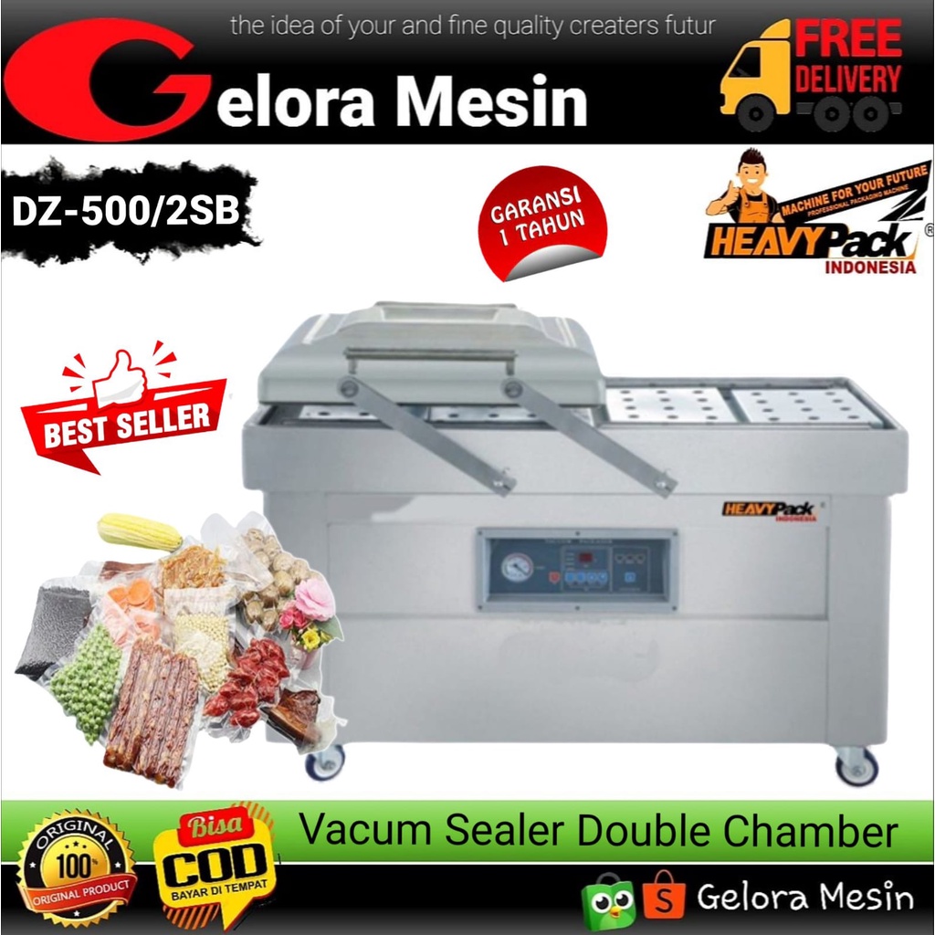 Jual Mesin Vacum Sealer Double Chamber Hempa Udara HEAVYPACK DZ-500/2SB ...