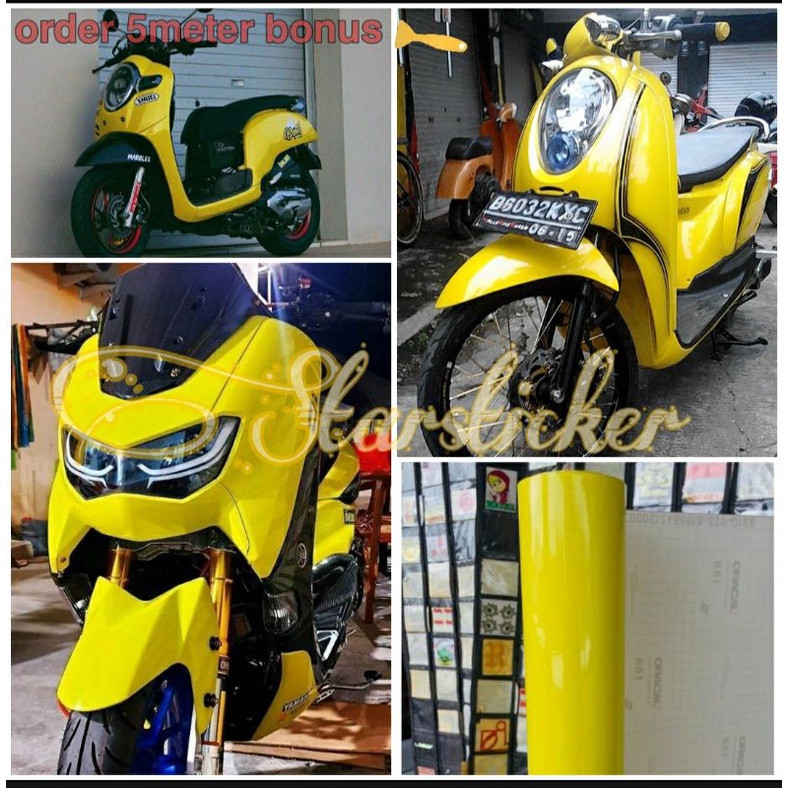 Jual Skotlet kuning lemon glosy stiker motor kuning lemon doff skotlet ...