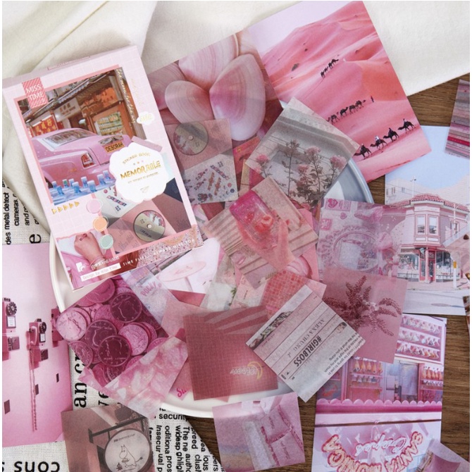 Jual [55 pcs] Pink Aesthetic Transparent Stickers | Sticker Transparan ...