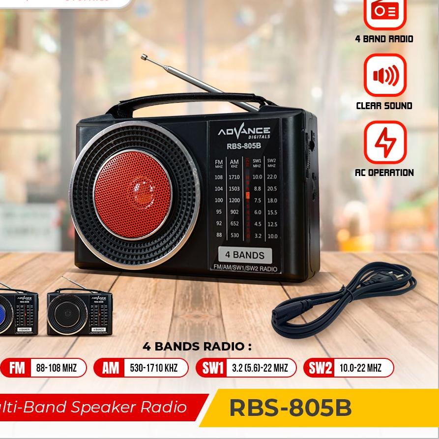 Jual Promo baru--100% Ori Radio Advance RBS-805 FM / AM / SW1 / SW2 4 ...