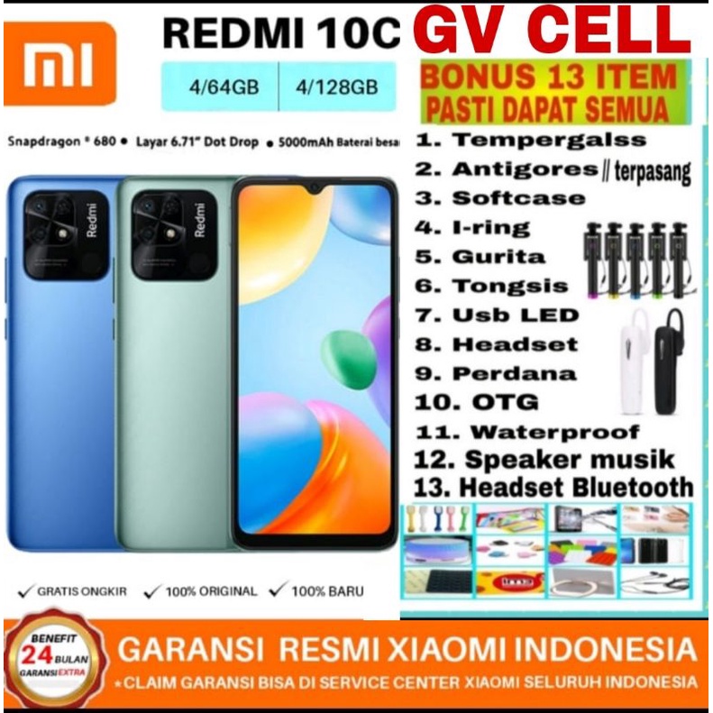 Jual XIAOMI REDMI 10C 4/64 & 4/128 RAM 4GB ROM 128 GARANSI RESMI XIAUMI | Shopee Indonesia