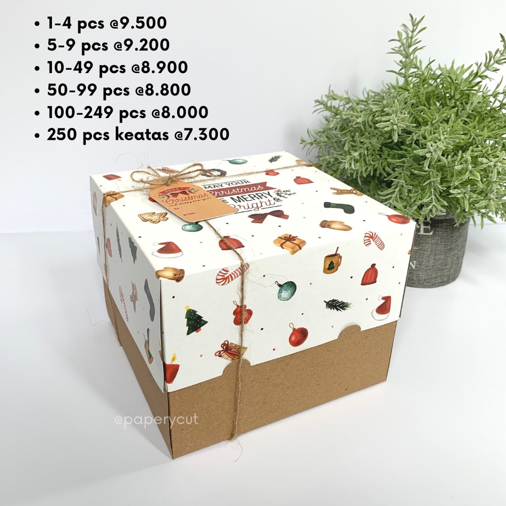 Jual Box Dus Kotak Packaging Toples Kue Cookies Natal 18 x 18 - 4 Jar ...