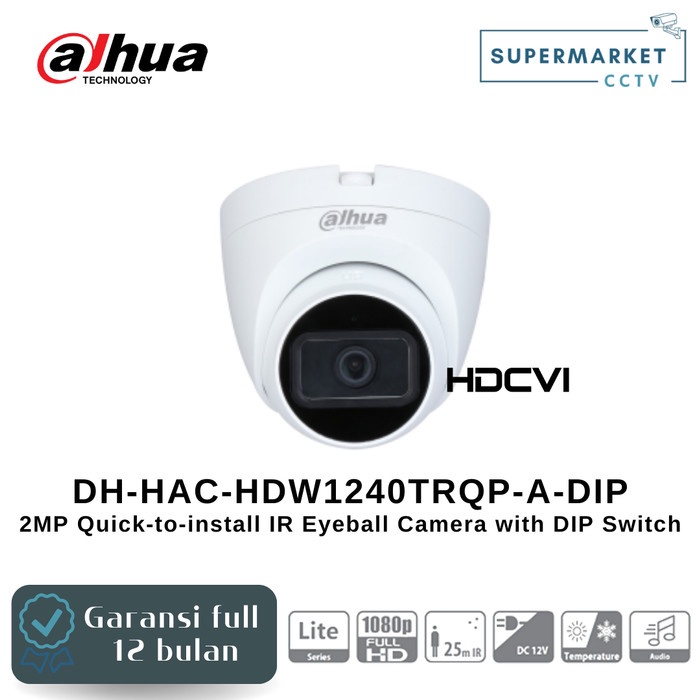 Jual Kamera Cctv 2mp Dahua Hac Hdw1240trqp A Dip Eyeball Camera Dip