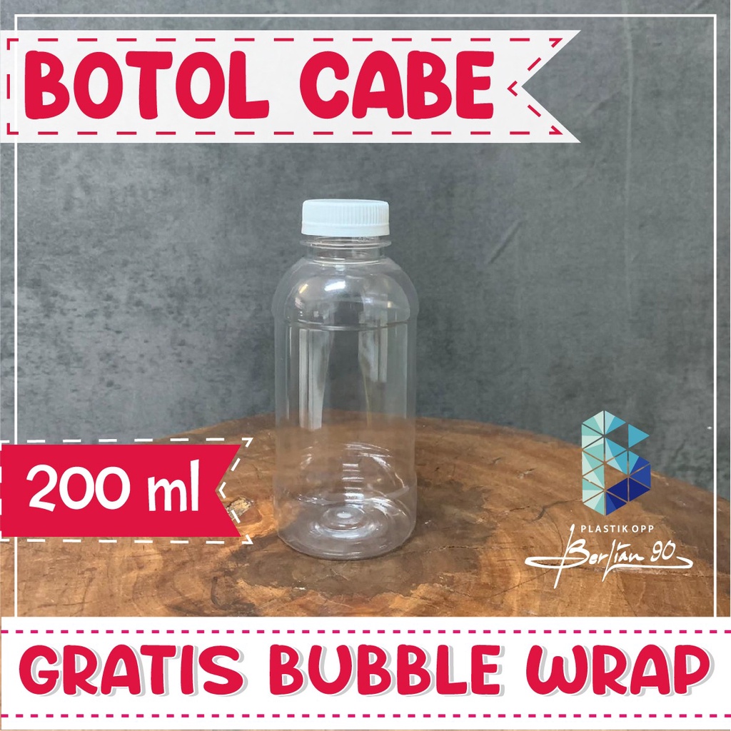 Jual Eceran_Botol Cabe Plastik 200 ml / Botol Jus SN Short Neck / Botol ...
