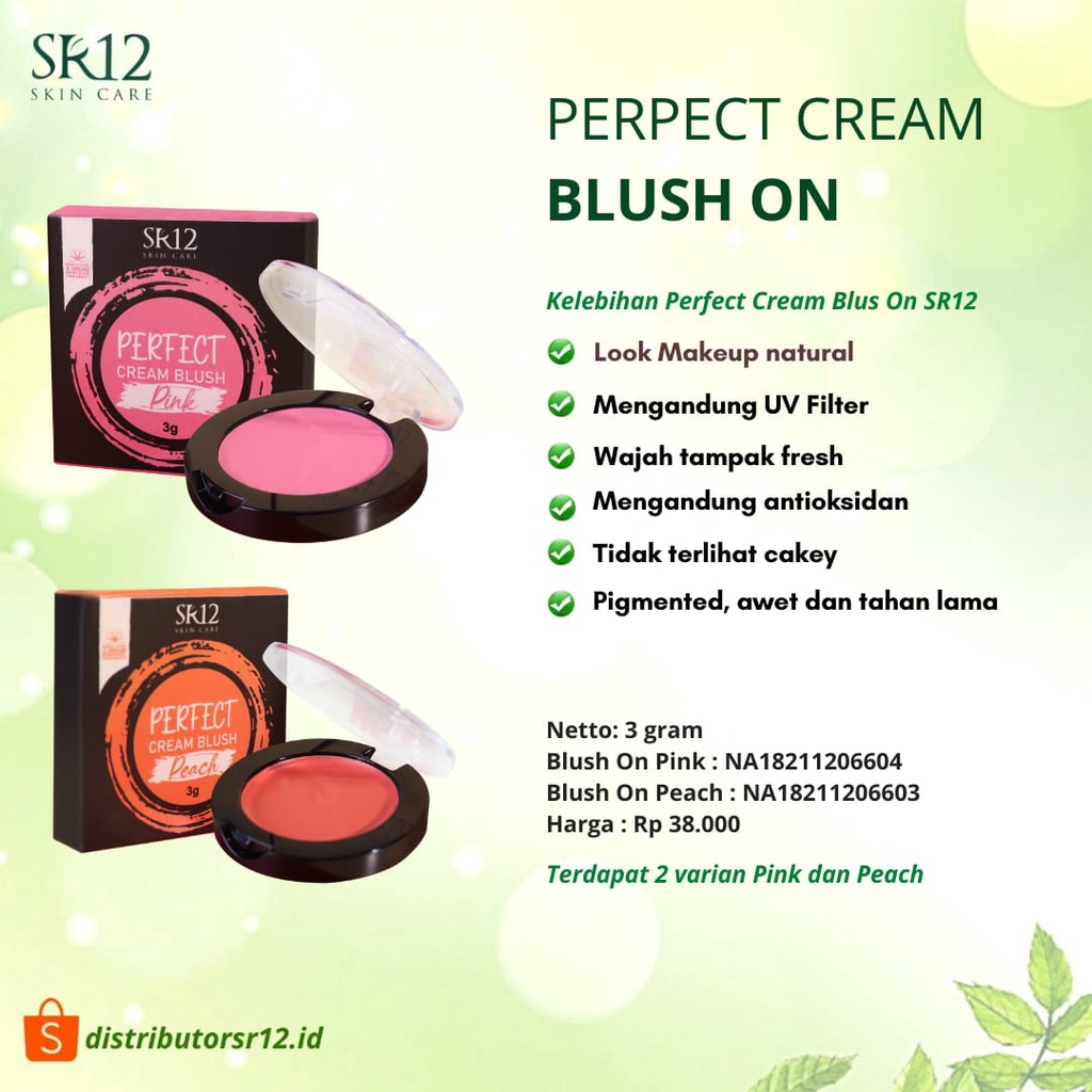 Jual Perfect Cream Blush On SR12 Look Makeup Matte Perona Wajah Alami ...