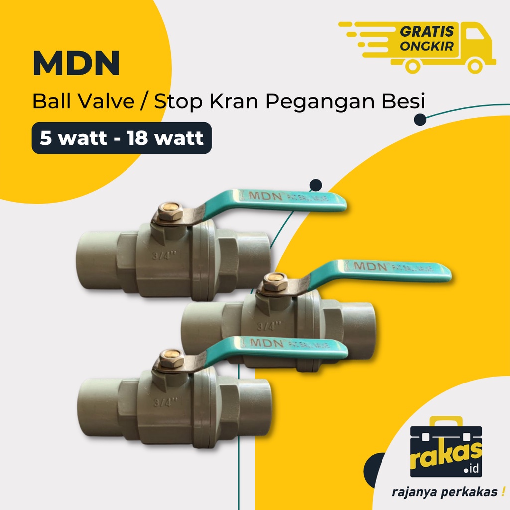Jual Ball Valve / Stop Kran MDN Pegangan Besi 1/2 in dan 3/4 in Berkualitas | Shopee Indonesia