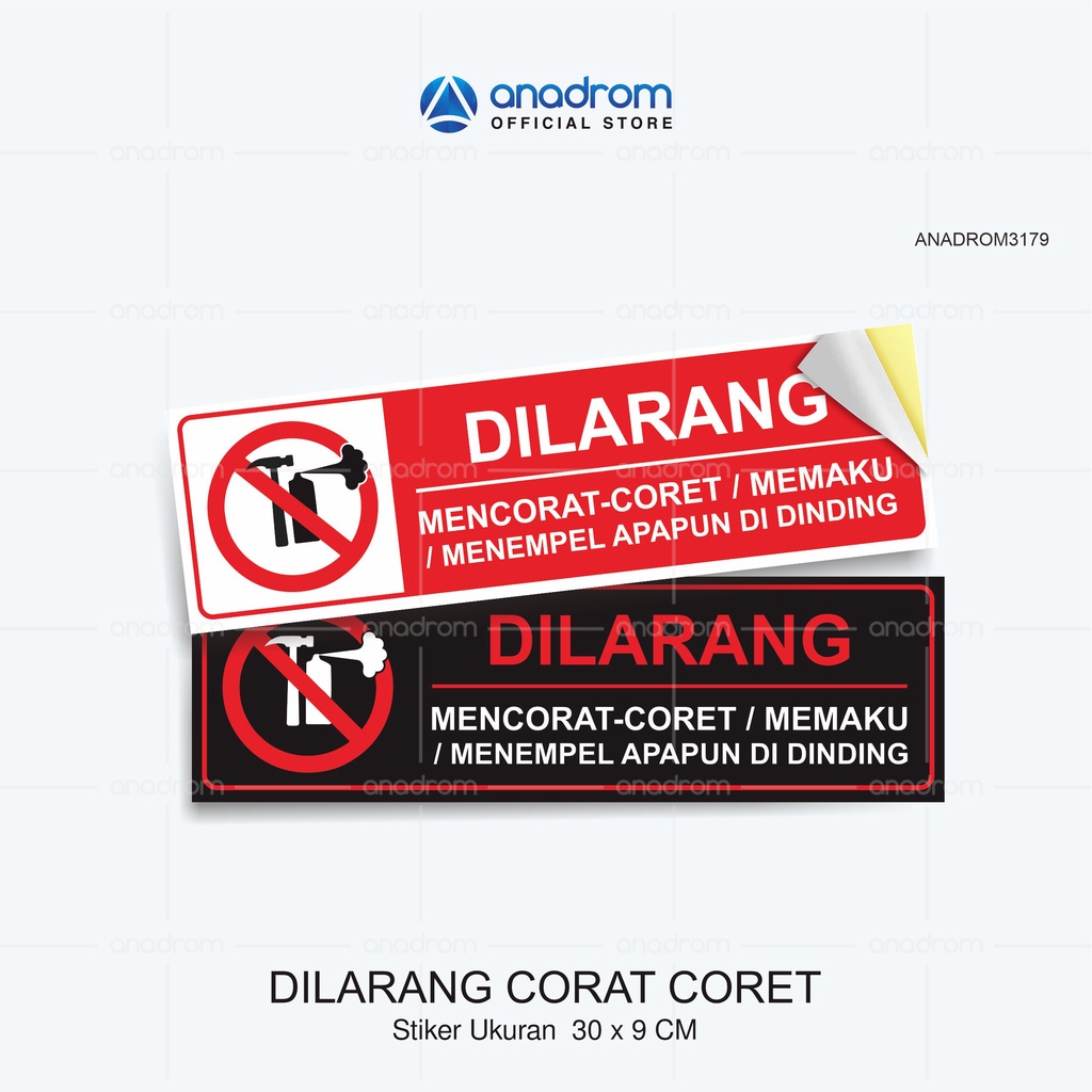 Jual Stiker Dilarang Corat - Coret I Size 30x9 Cm I Anadrom 3179 ...
