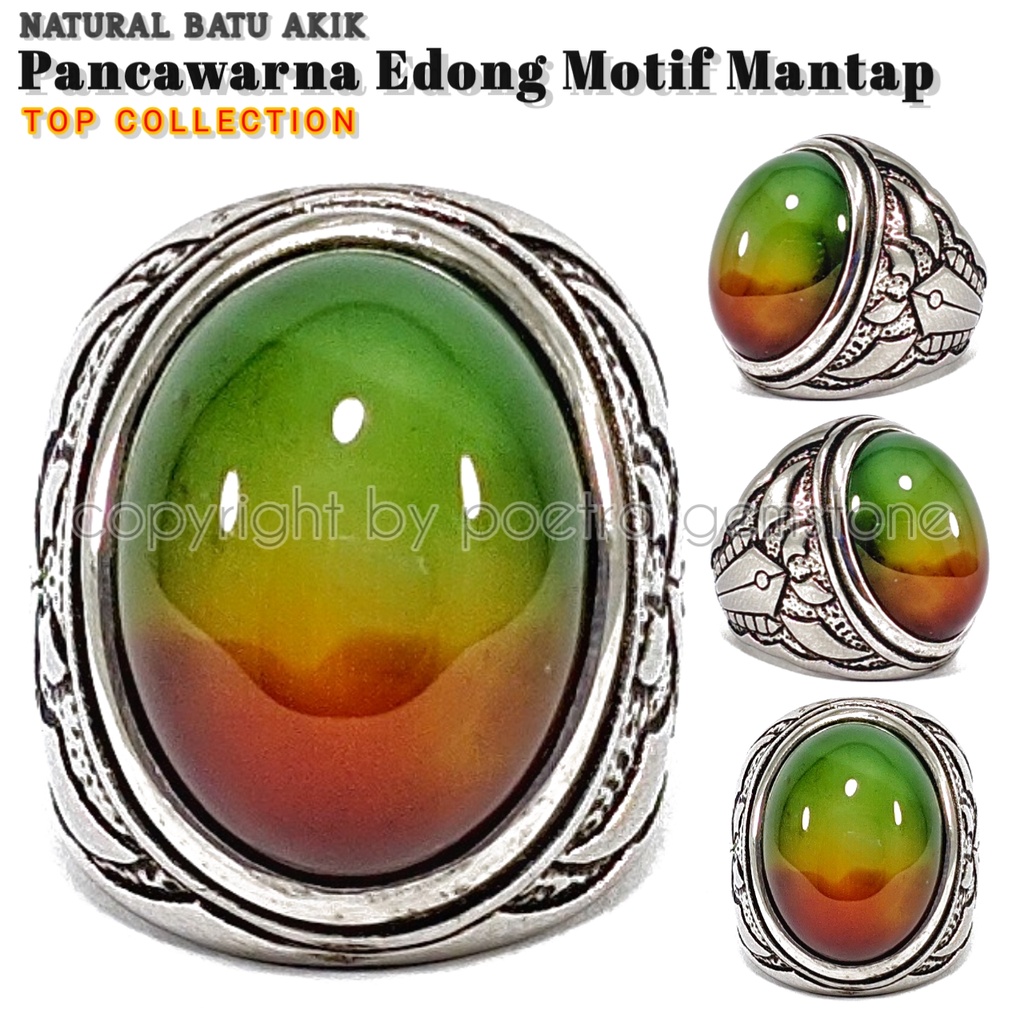 Jual Natural Ring Titanium Batu Akik Pancawarna Edong | Shopee Indonesia