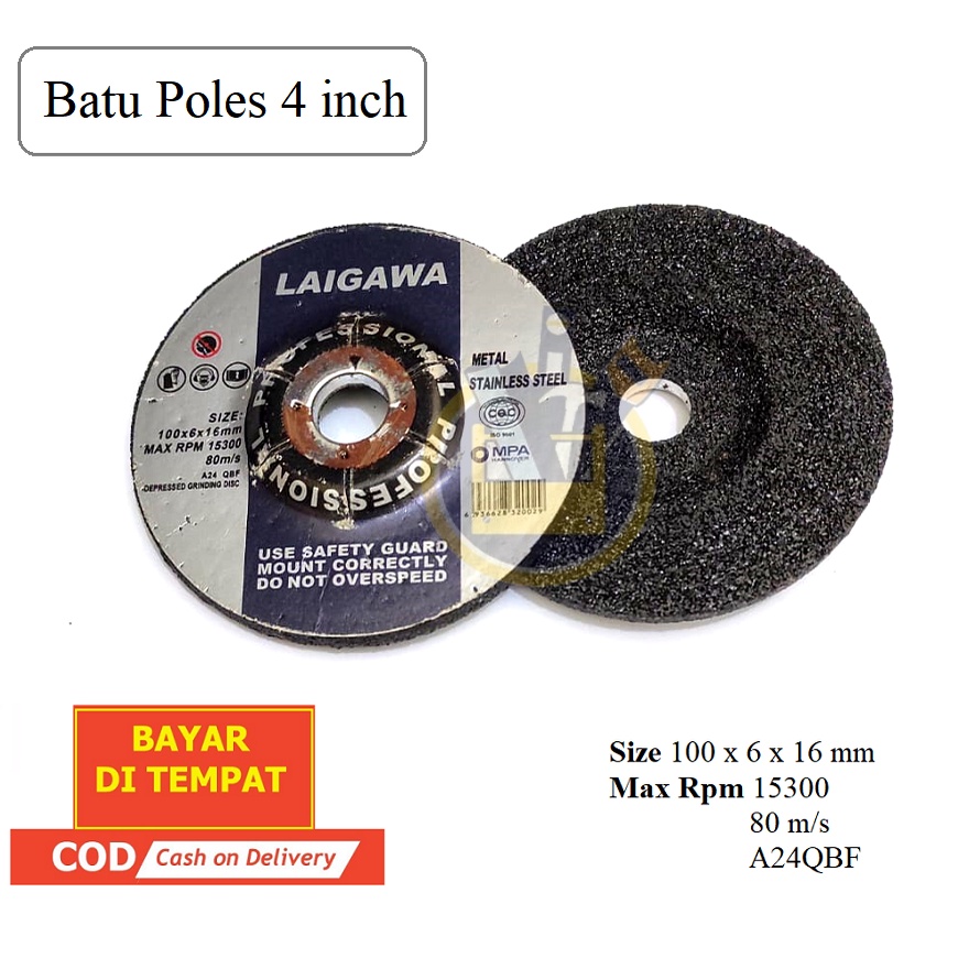 Jual LAIGAWA Batu Poles 4 Inch ( 100 x 6 x 16 mm ) Grinding Wheel ...