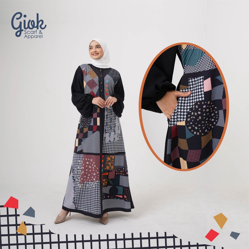 Jual Alice Dress by Giok Apparel - Gamis printing pattern simple ...