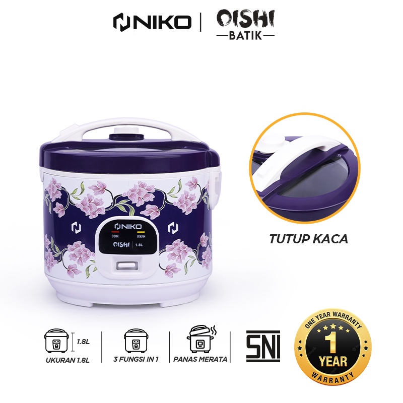 Jual Rice Cooker Oishi [1.8L] - Tutup Kaca Transparan l GARANSI RESMI ...