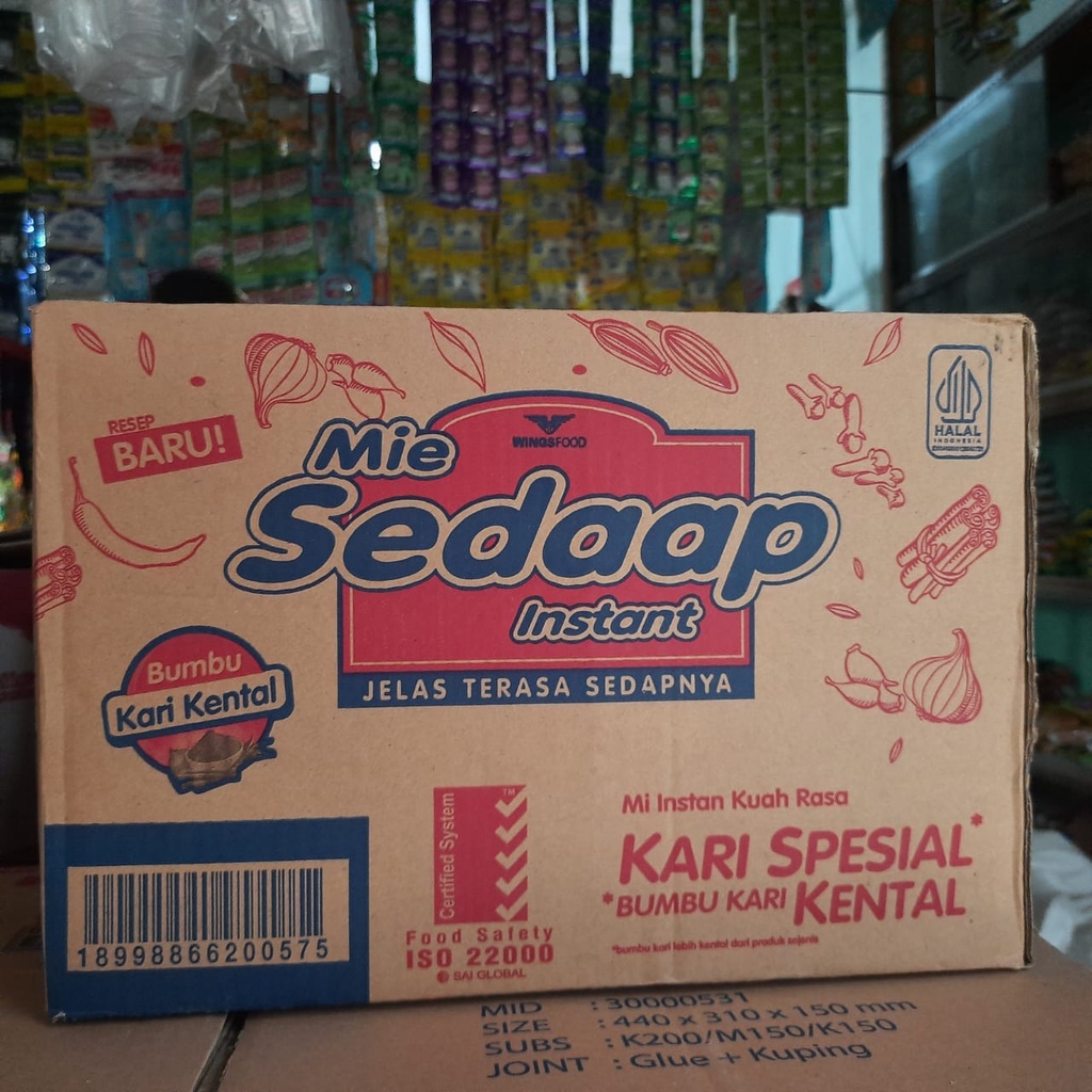 Jual Mie Sedaap Kari Spesial 1 Dus Isi 40 Pcs / Mie Instan Sedap Kari ...