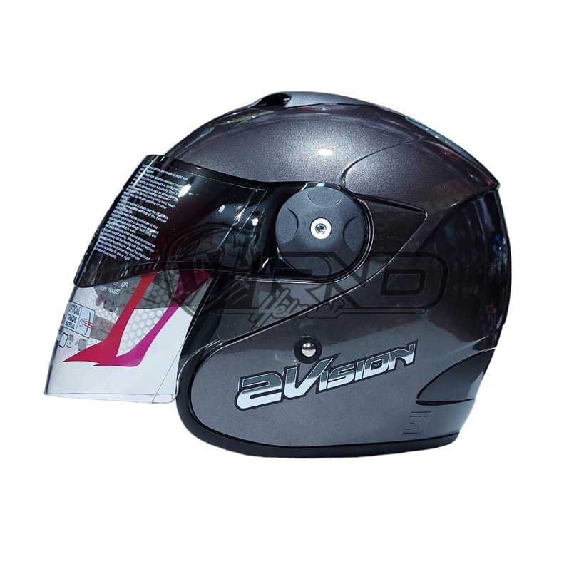Jual Helm KYT 2 Vision Abu Gunmet Glossy Original Half Face SNI DOT ...