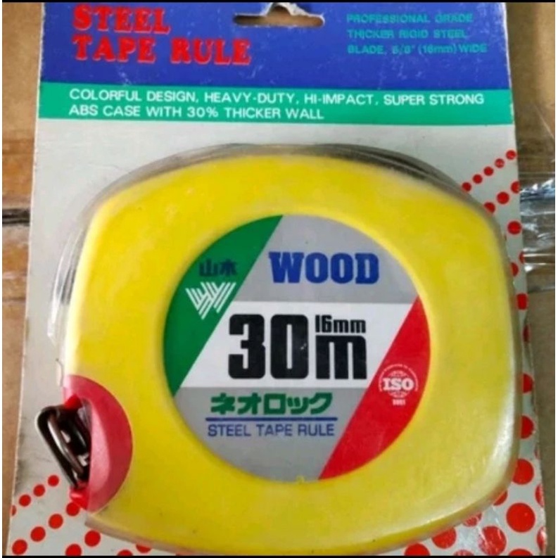 Jual WOOD Measuring Meteran Roll Pita Baja 30 Meter Merk Wood Original ...
