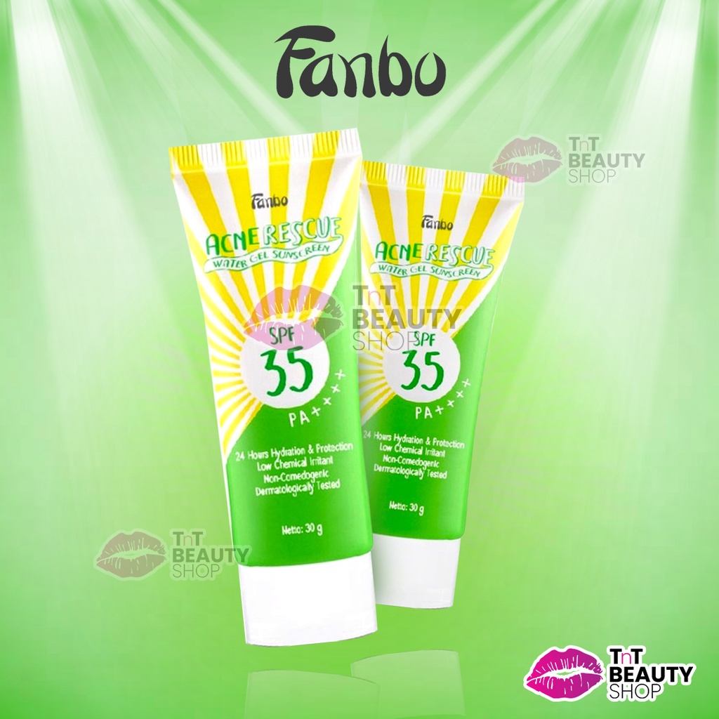 Jual Fanbo Acne Rescue Water Gel Sunscreen SPF 35 PA++++ 30gr | TnT Beauty Shop | Shopee Indonesia